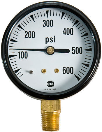 Standard Pressure Gauge | 0-600 PSI, 2311FA