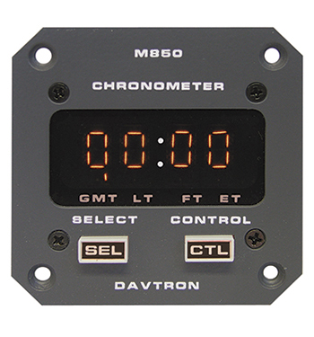 M850 Digital Clock Chronometer | 2-1/4in, 5V Orange Incandescent, Gray