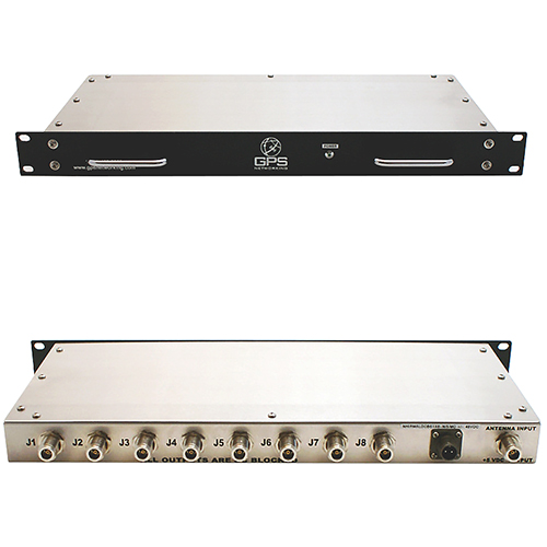 Networked Amplified Rack Mounted GPS Splitter | 1 Input, 8 Outputs, TNC ...